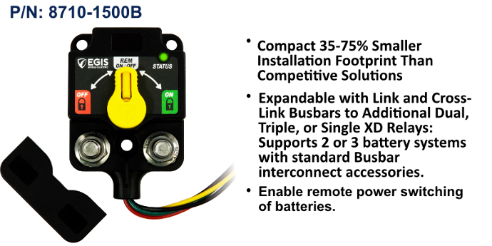 EGIS XD Single - Remote Battery Switch w/Knob - Tinned Wires - 8710 ...